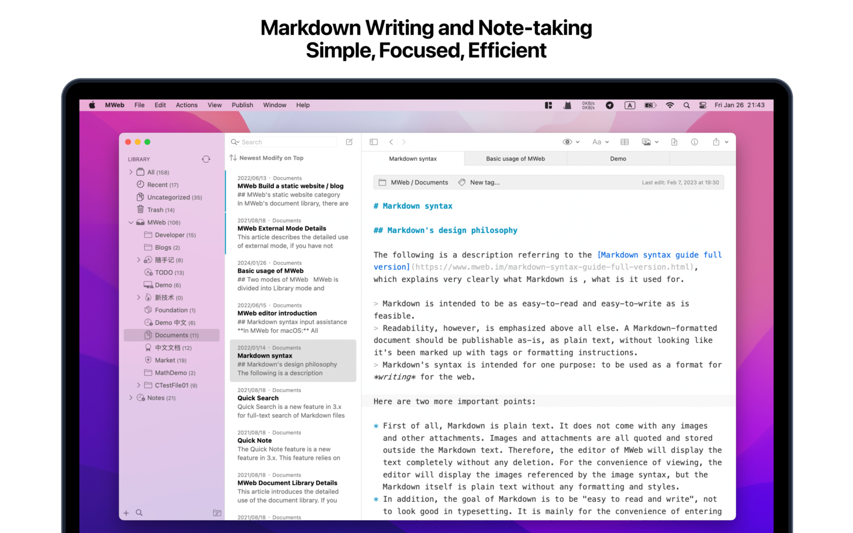 MWeb - Pro Markdown writing, note taking and static blog generator App - MWeb